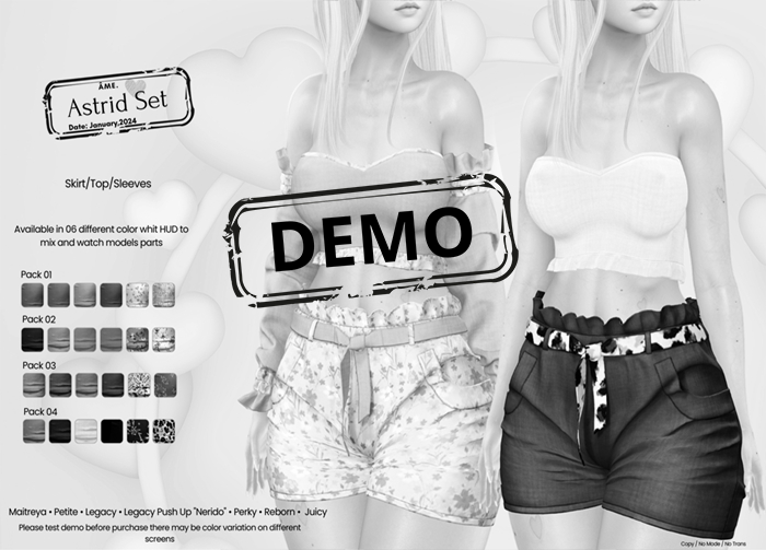 Second Life Marketplace - Ame. Astrid Set DEMO Pack 02
